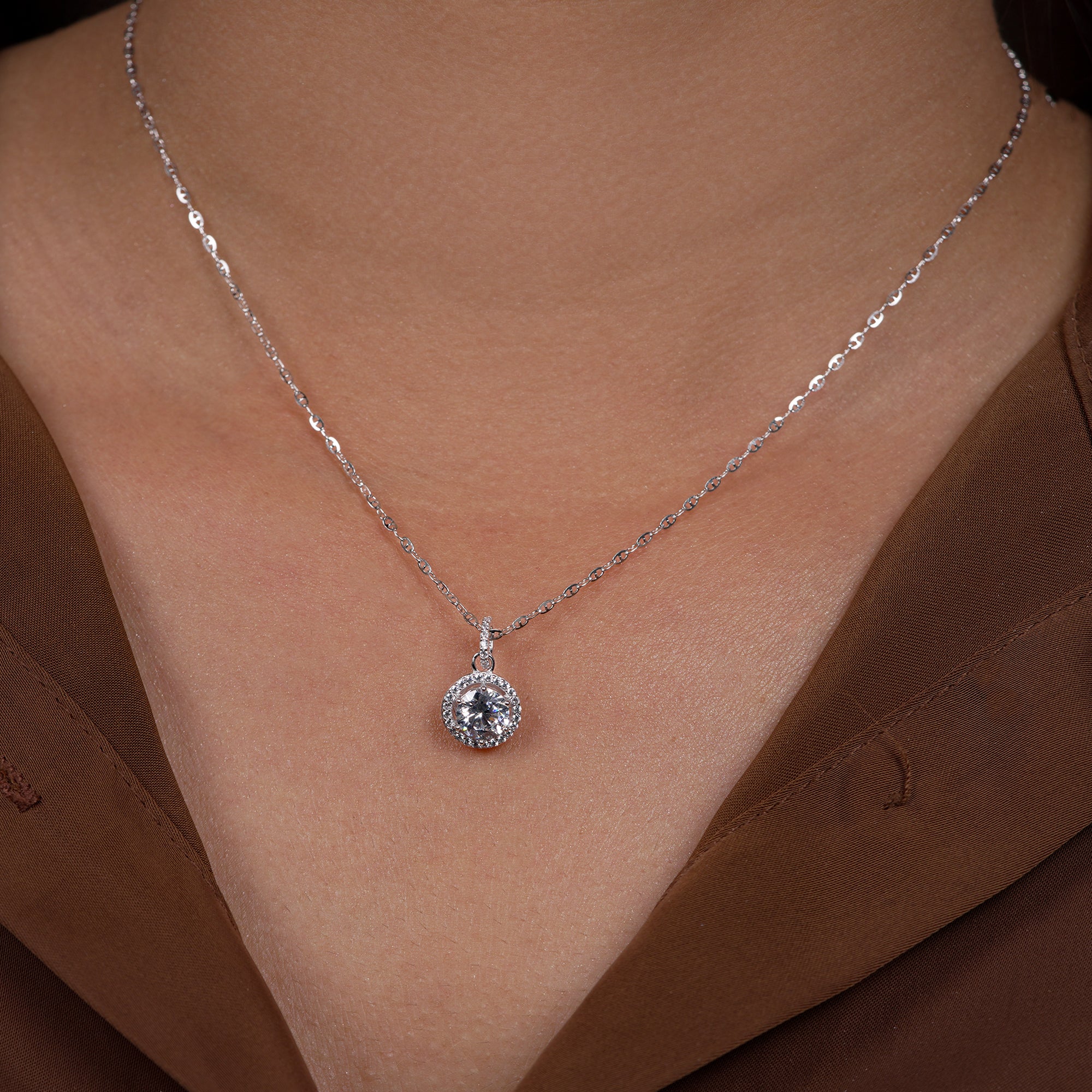 Buy Radiant Halo Love Pendant – 925 Sterling Silver – Diamo